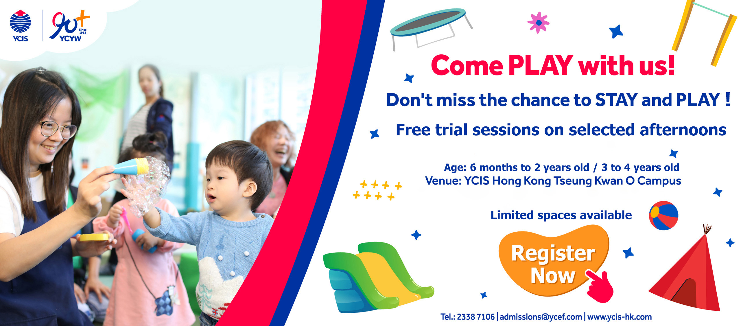 Come Play and Stay Trial Sessions at YCIS Hong Kong Tseung Kwan O Campus
